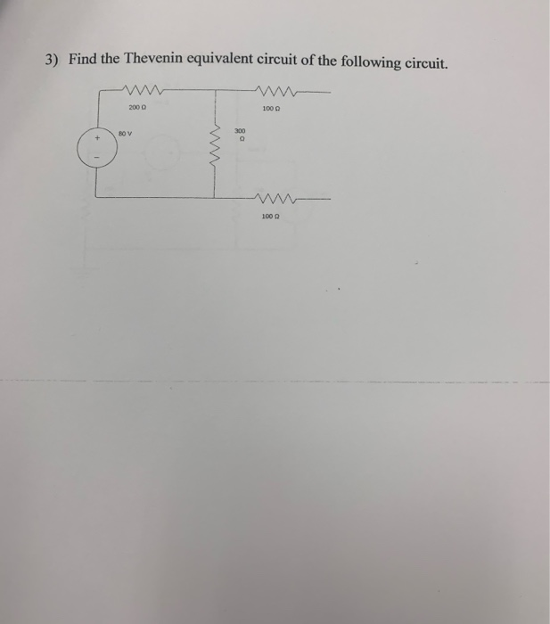 Solved 3) Find the Thevenin equivalent circuit of the | Chegg.com