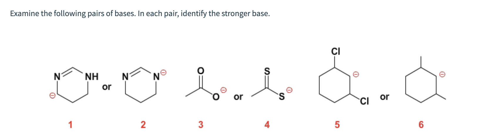 Examine the following pairs of bases. In each pair, | Chegg.com