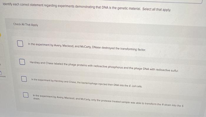 Solved Identify Each Correct Statement Regarding Experiments