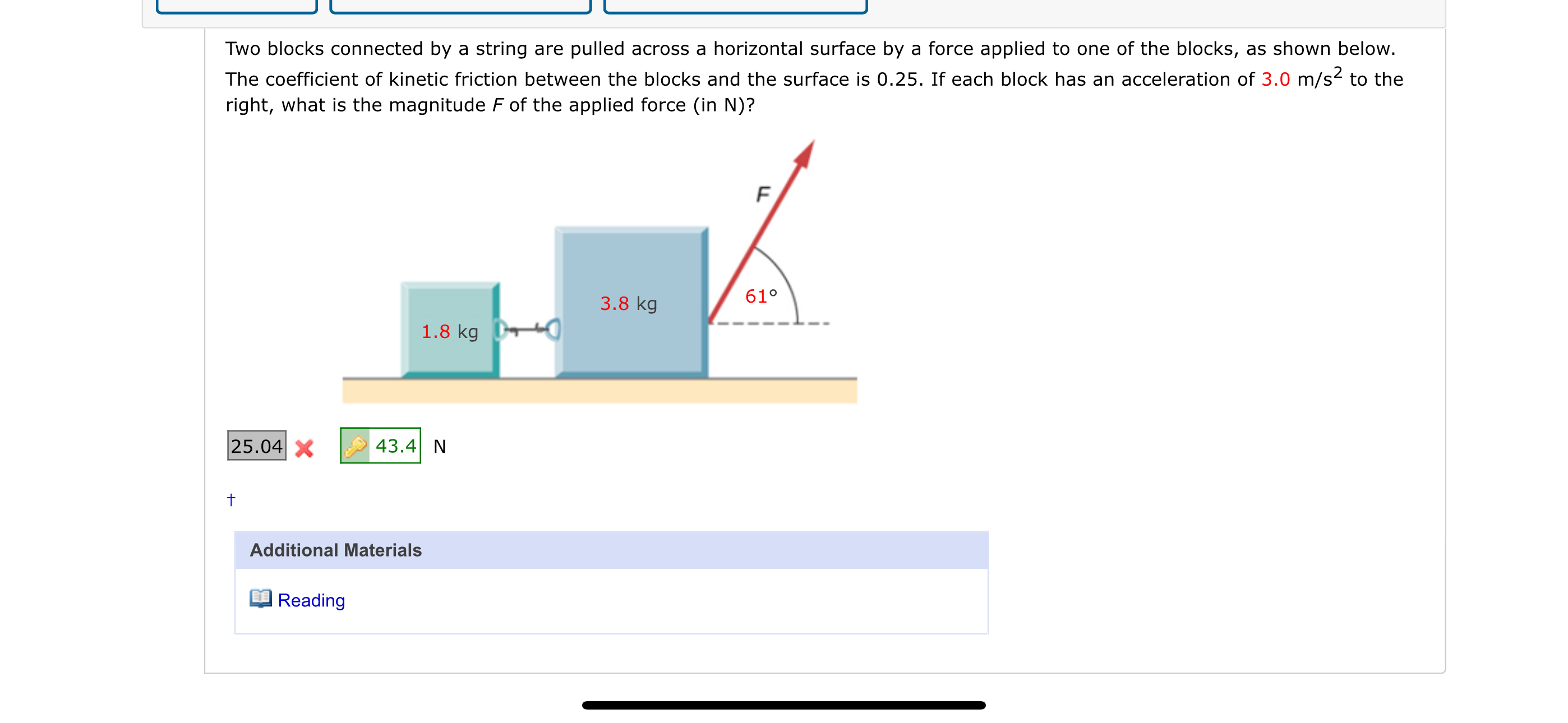 Solved Two blocks connected by a string are pulled across a | Chegg.com