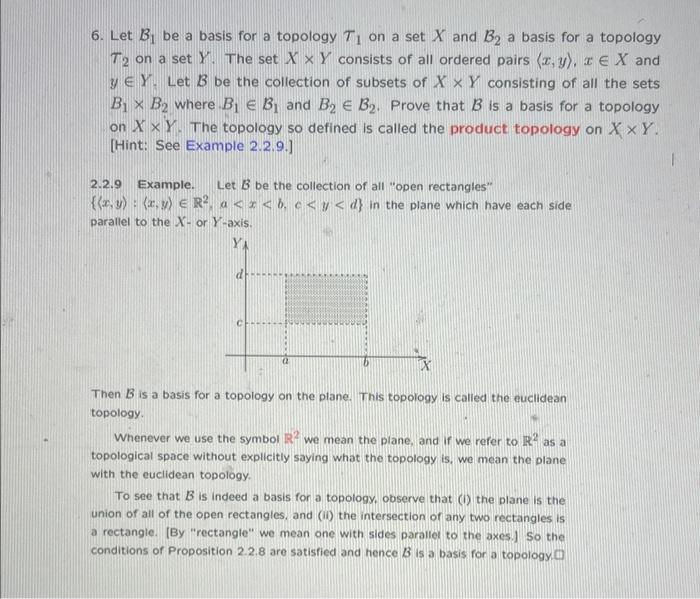 Solved 6. Let B1 be a basis for a topology τ1 on a set X and | Chegg.com