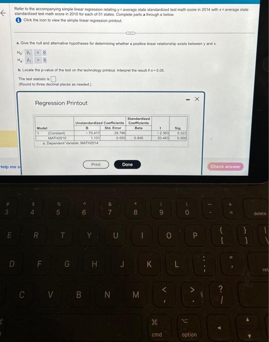 Solved Refer to the accompanying simple linear regression | Chegg.com