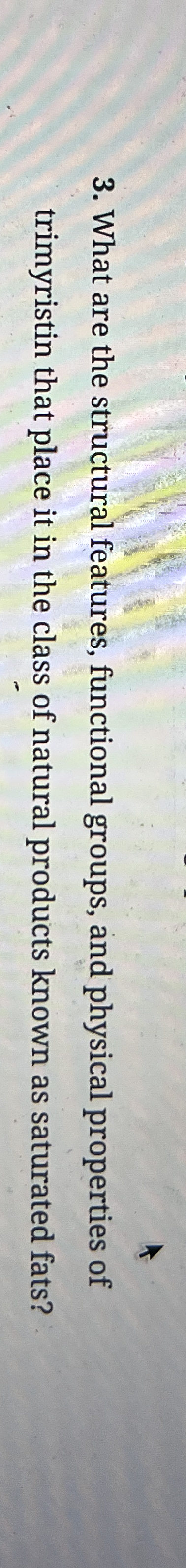 Solved What are the structural features, functional groups, | Chegg.com