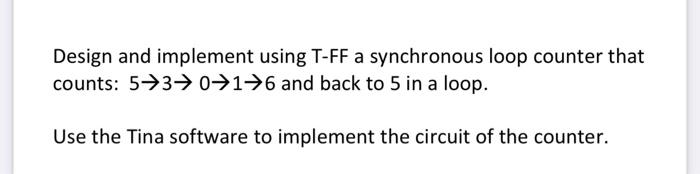 Solved Design And Implement Using T Ff A Synchronous Loop
