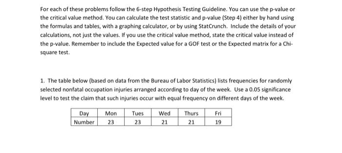 Solved For each of these problems follow the 6-step | Chegg.com