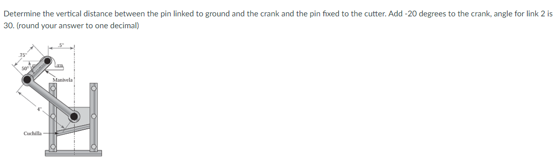 Solved Determine the vertical distance between the pin | Chegg.com