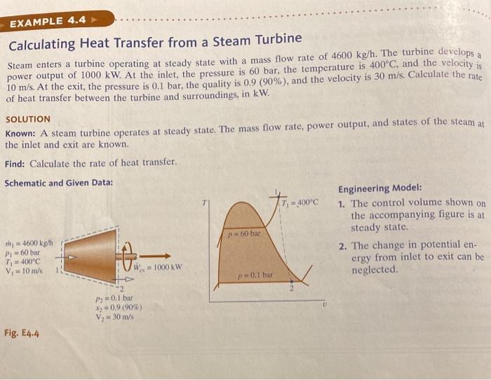 Solved EXAMPLE 4.4 Calculating Heat Transfer from a Steam | Chegg.com