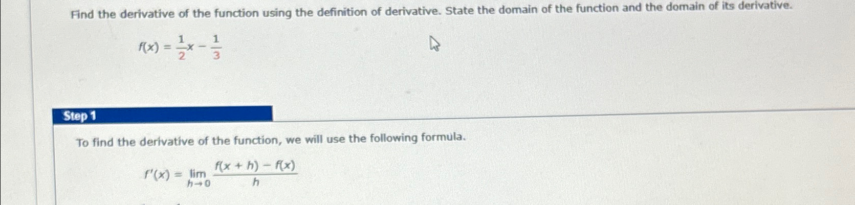 Solved Find the derivative of the function using the | Chegg.com