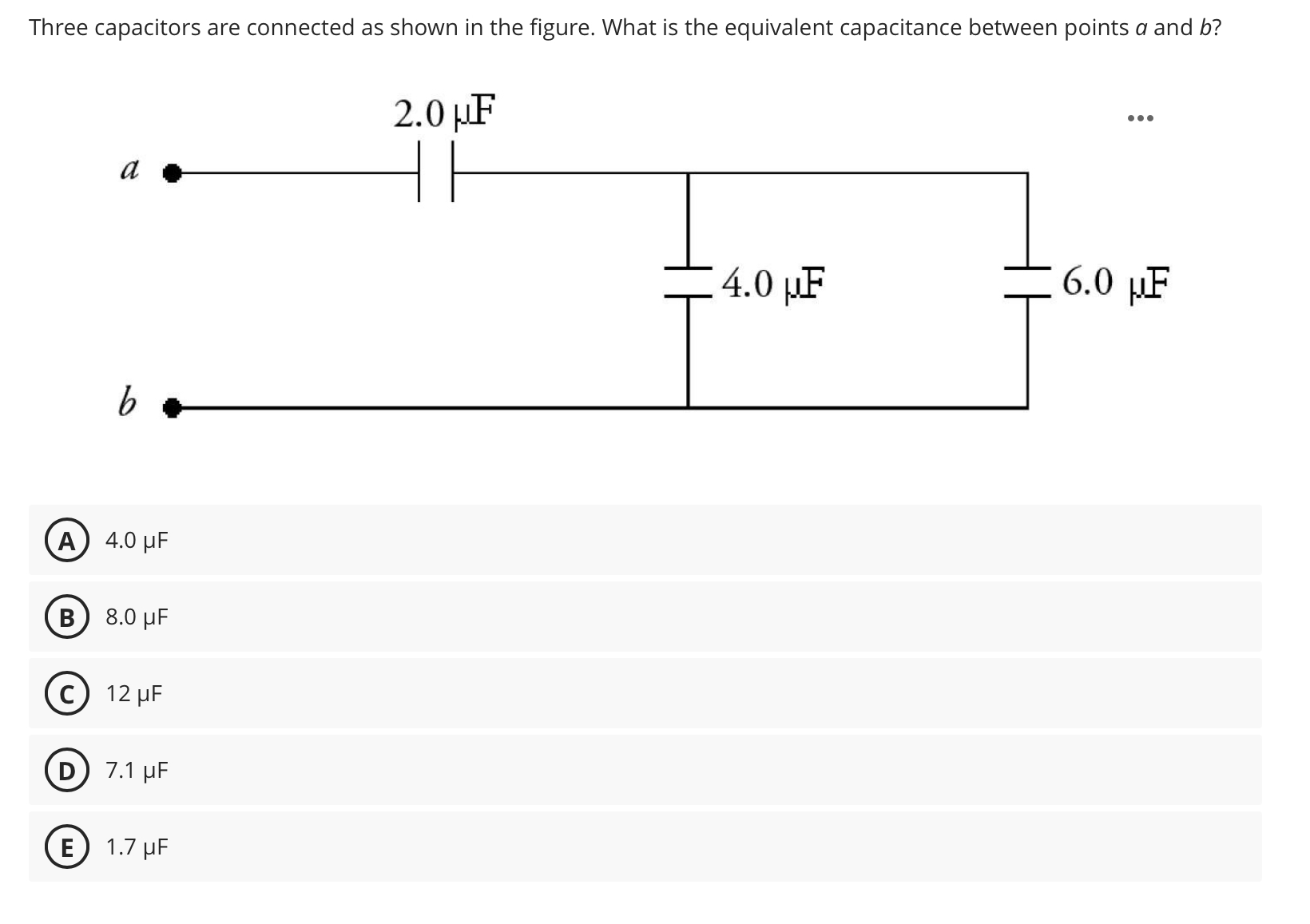 Solved Three capacitors are connected as shown in the | Chegg.com