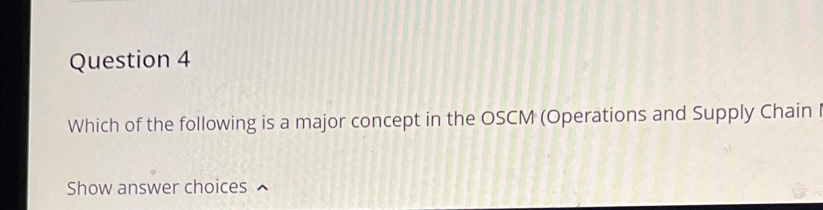 Solved Question 4Which of the following is a major concept | Chegg.com