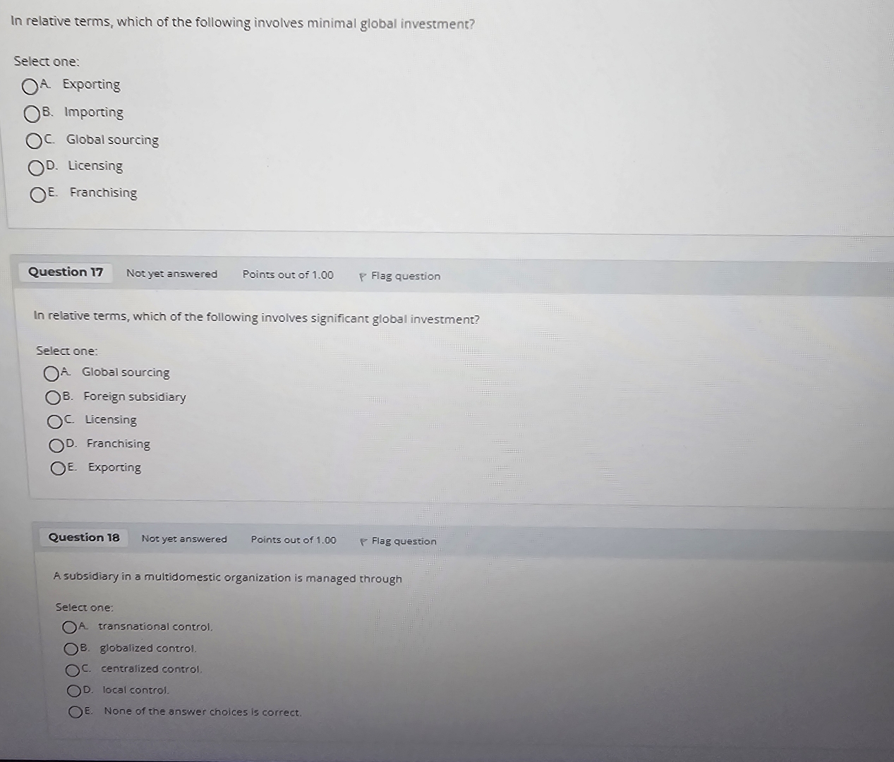 Solved In relative terms, which of the following involves | Chegg.com