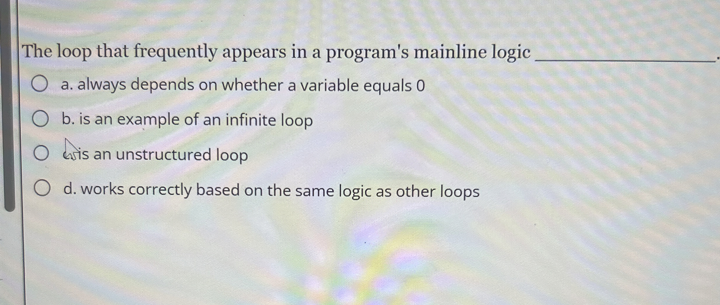 Solved The loop that frequently appears in a program's | Chegg.com