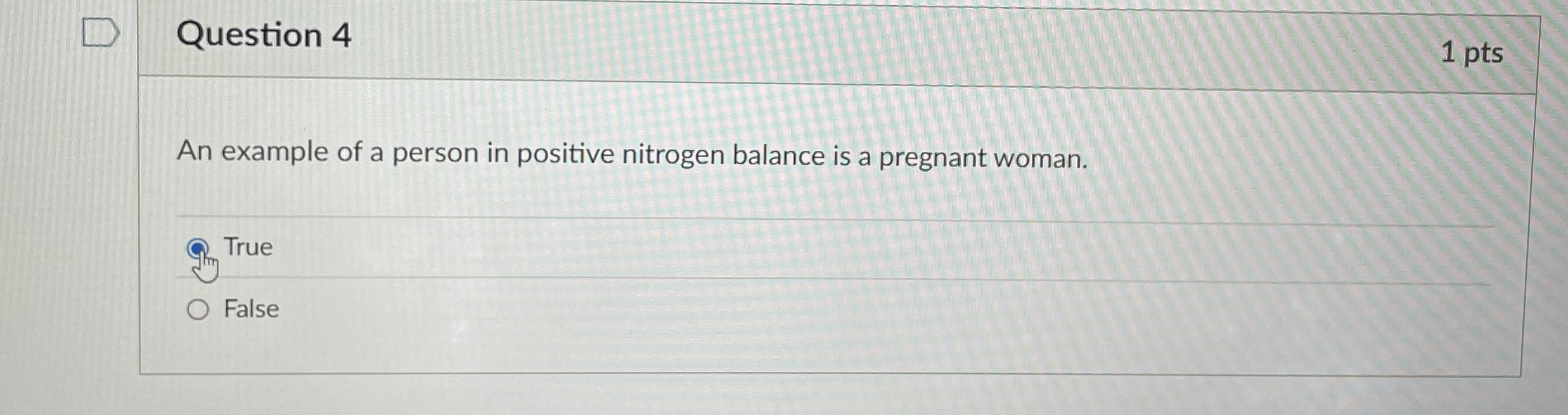 Solved Question 4An example of a person in positive nitrogen | Chegg.com