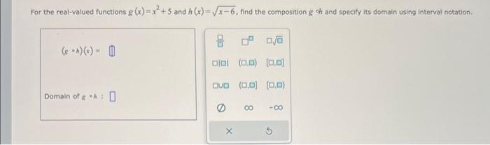 Solved Two functions f and g are defined in the figure | Chegg.com