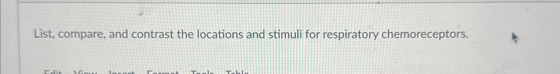 Solved List, compare, and contrast the locations and stimuli | Chegg.com