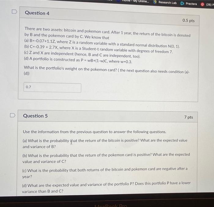 Solved My Unime... Research Lab Practera (26) P D Question 4 | Chegg.com