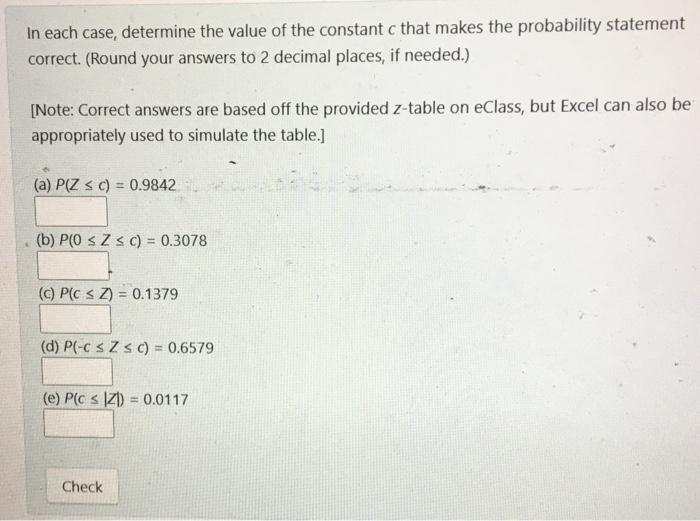 Solved In each case, determine the value of the constant c | Chegg.com