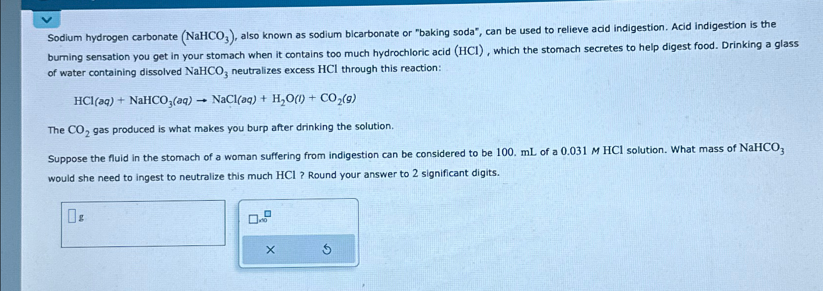 Solved Sodium hydrogen carbonate (NaHCO3), ﻿also known as | Chegg.com