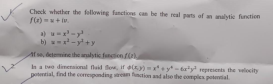 Solved Check whether the following functions can be the real | Chegg.com