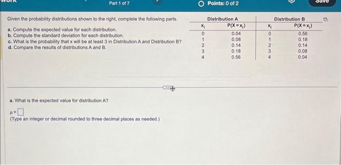 Solved Given the probability distributions shown to the | Chegg.com