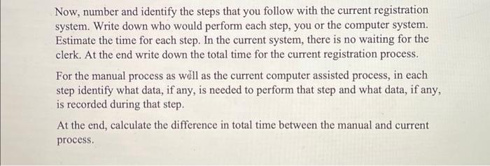 Solved For the class registration system, identify the | Chegg.com