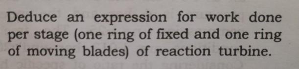 Solved Deduce an expression for work done per stage (one | Chegg.com