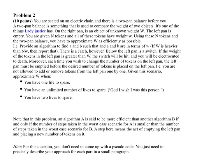Using A Two Pan Balance Math Problem