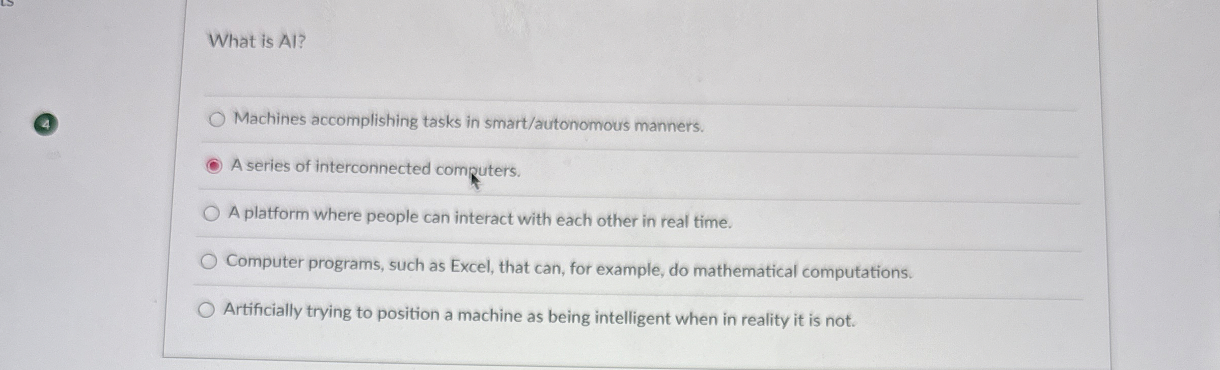 Solved What is Al?Machines accomplishing tasks in | Chegg.com