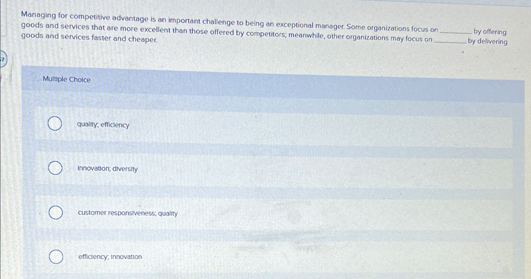 Solved Managing for competitive advantage is an important | Chegg.com
