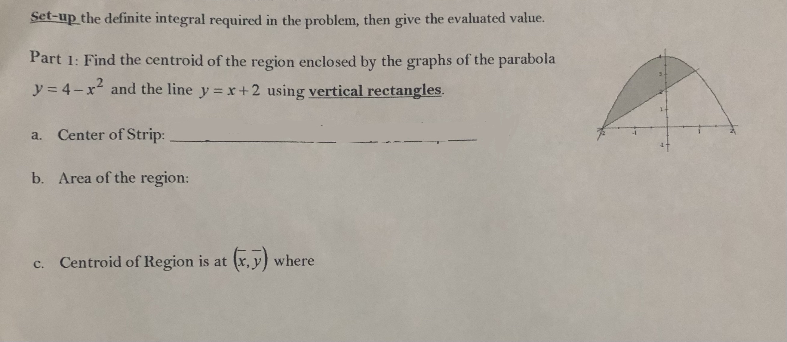 Solved Set-up the definite integral required in the problem, | Chegg.com