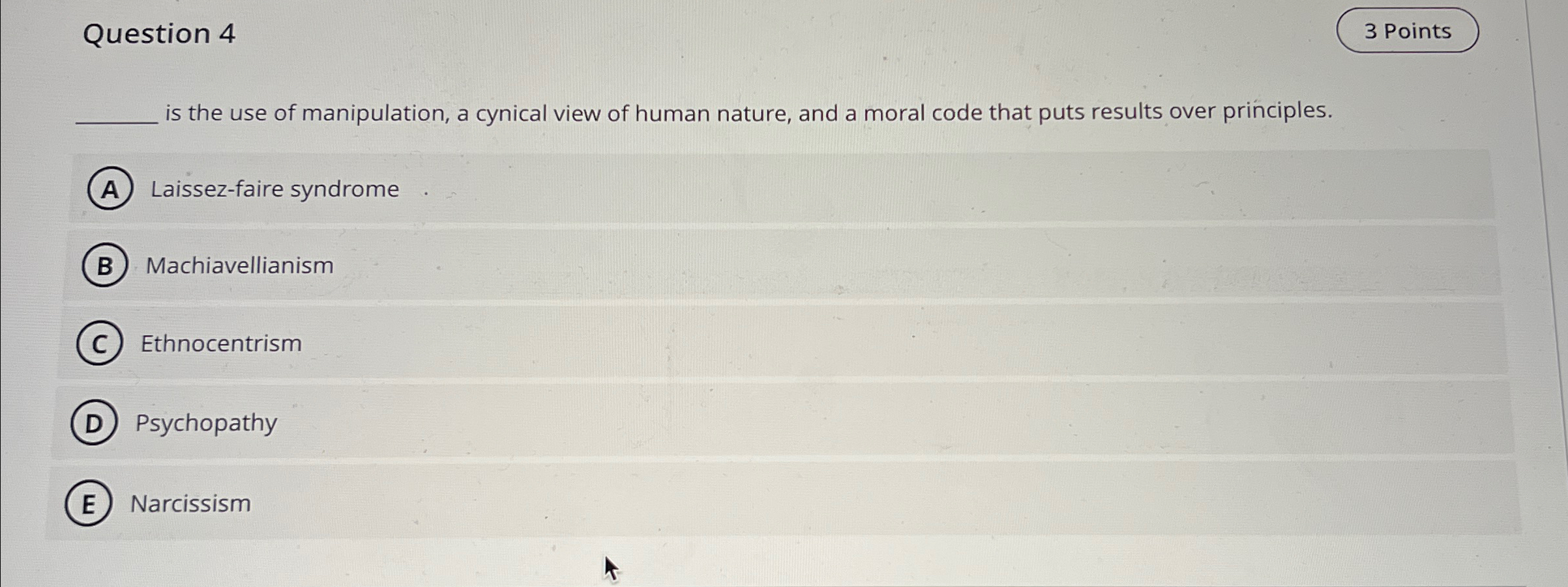 Solved Question 43 ﻿Pointsis the use of manipulation, a | Chegg.com