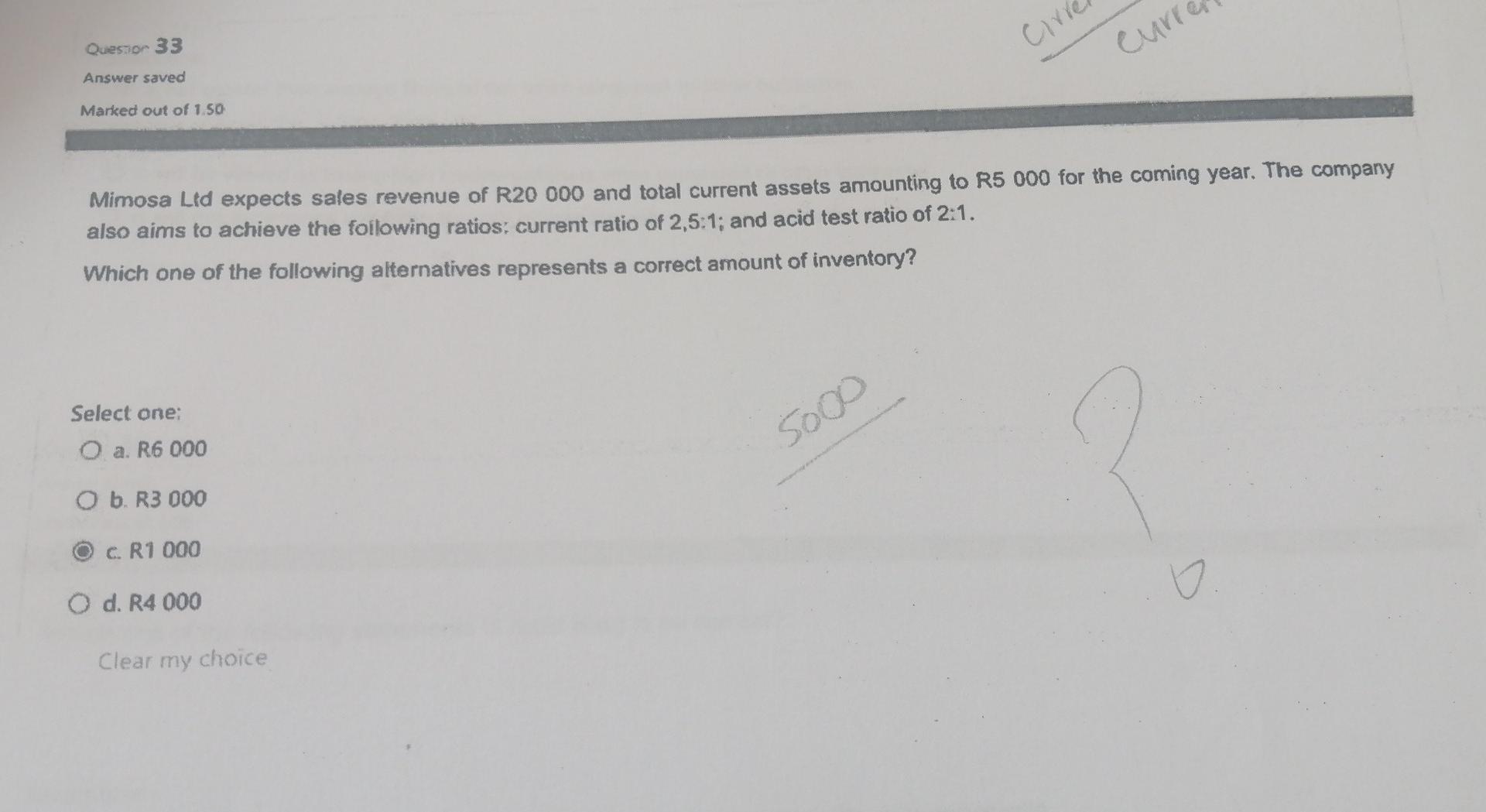 Solved Question 33 Answer saved Marked out of 1.50 Curr | Chegg.com