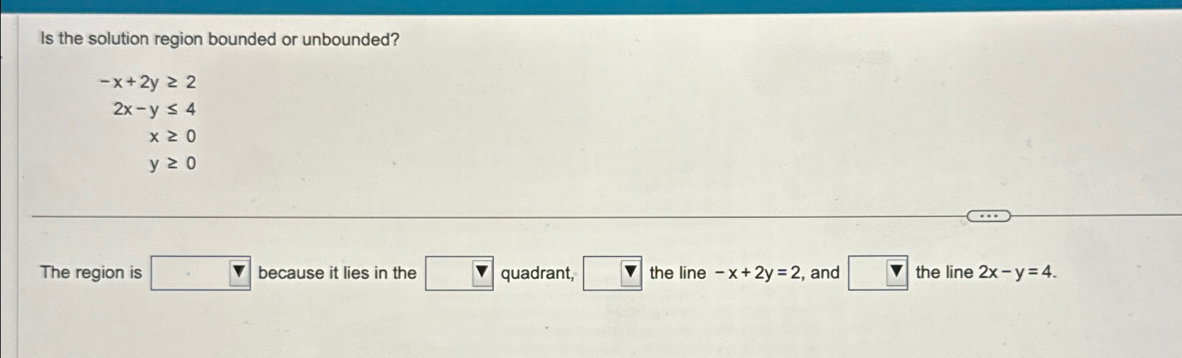 Solved Is the solution region bounded or | Chegg.com