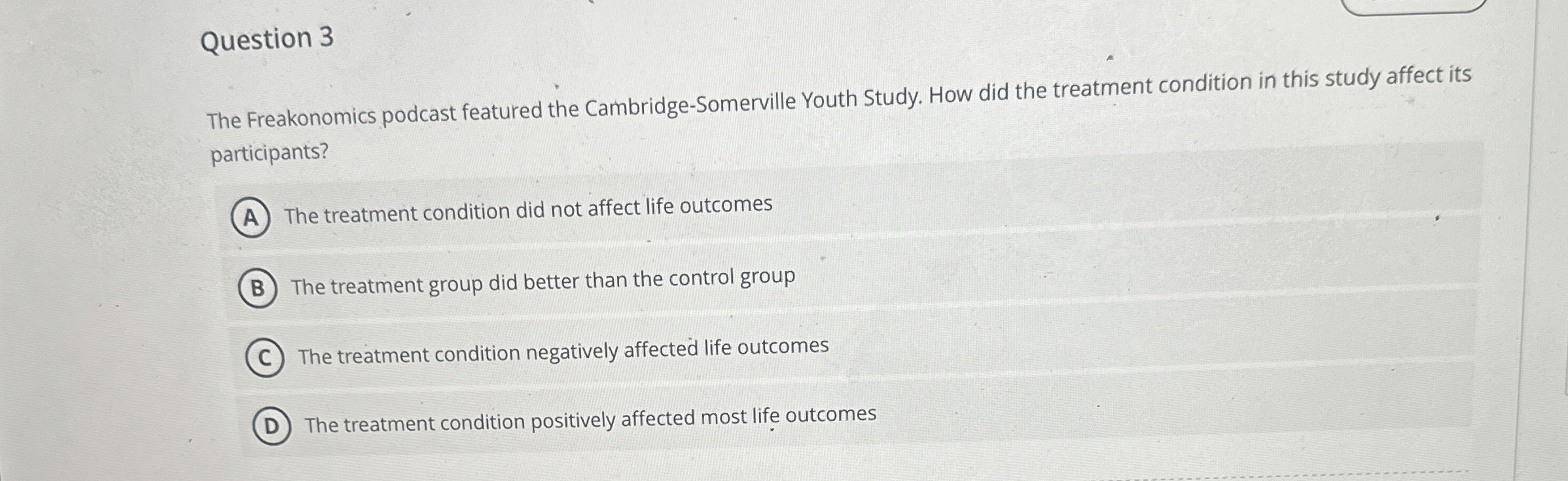 Solved Question 3The Freakonomics podcast featured the | Chegg.com