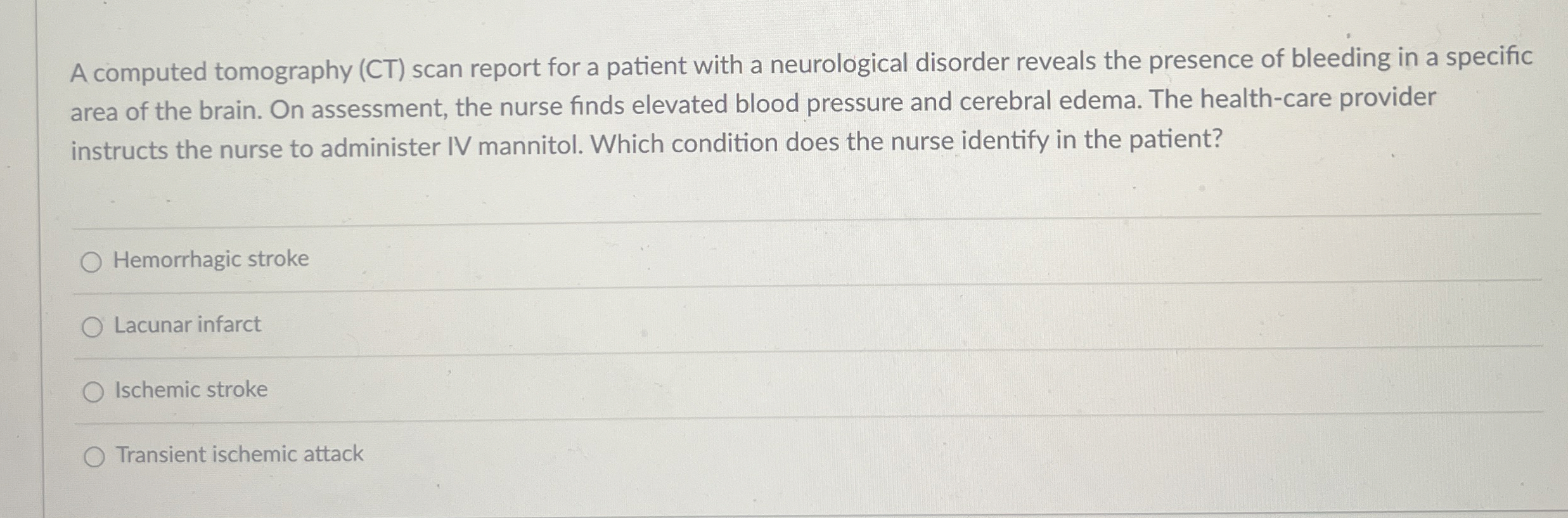 Solved A computed tomography (CT) ﻿scan report for a patient | Chegg.com