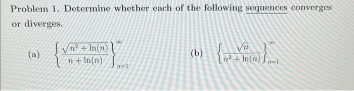 Solved Problem 1. Determine whether each of the following | Chegg.com