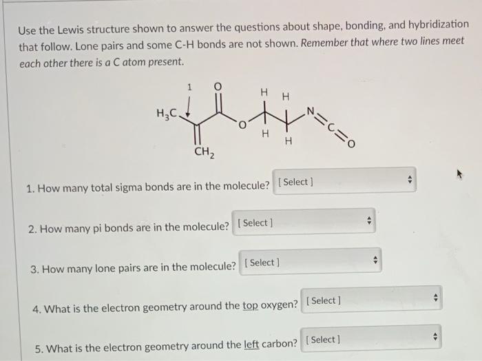 Solved Use the Lewis structure shown to answer the questions | Chegg.com