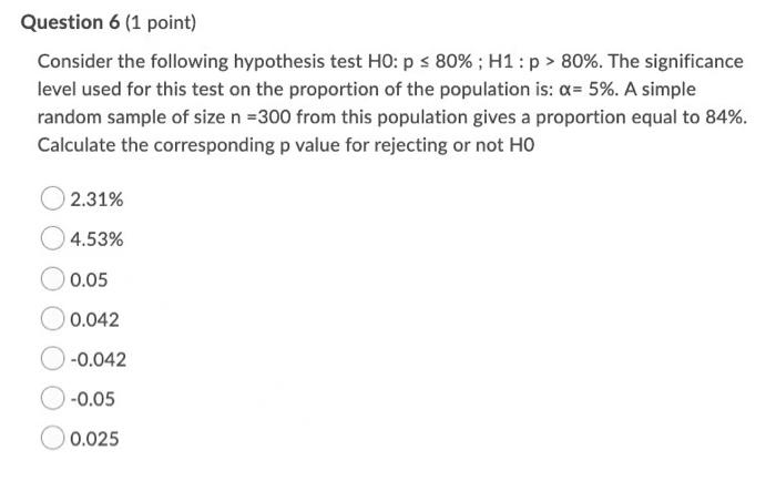 Solved Question 6 1 Point Consider The Following