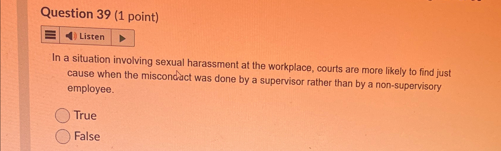 Solved Question 39 (1 ﻿point)ListenIn a situation involving | Chegg.com