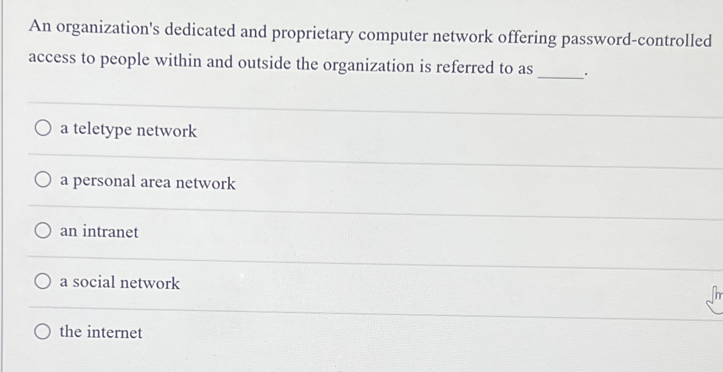 Solved An organization's dedicated and proprietary computer | Chegg.com