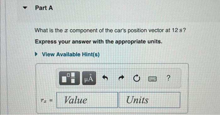 Solved What is the x component of the car's position vector | Chegg.com