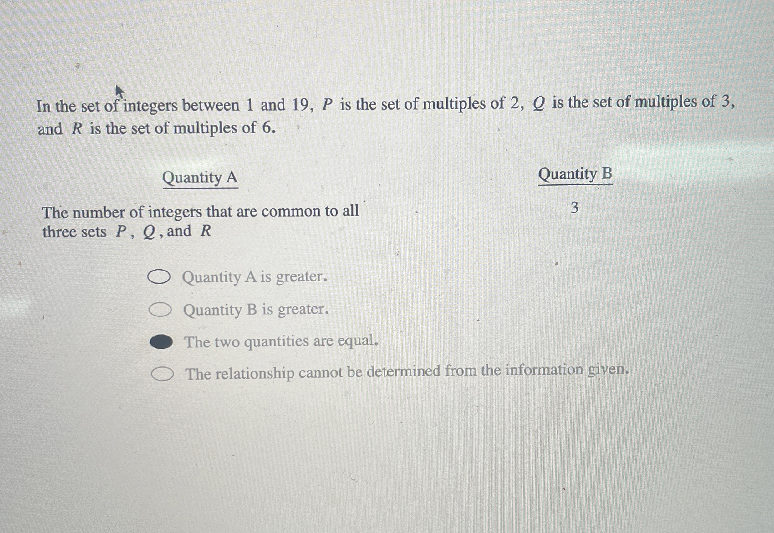 In the set of integers between 1 ﻿and 19,P ﻿is the | Chegg.com