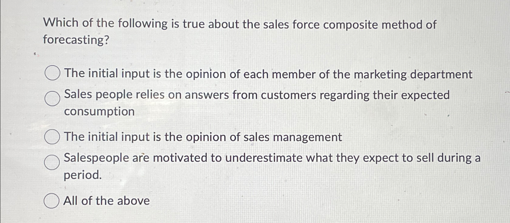Solved Which of the following is true about the sales force | Chegg.com