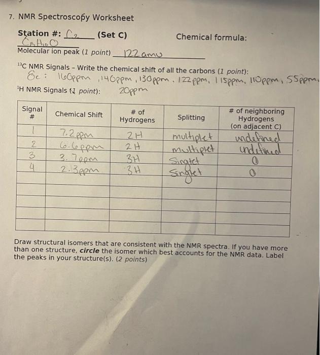 Solved Station \#: C2 (Set C) Chemical formula: Molecular | Chegg.com