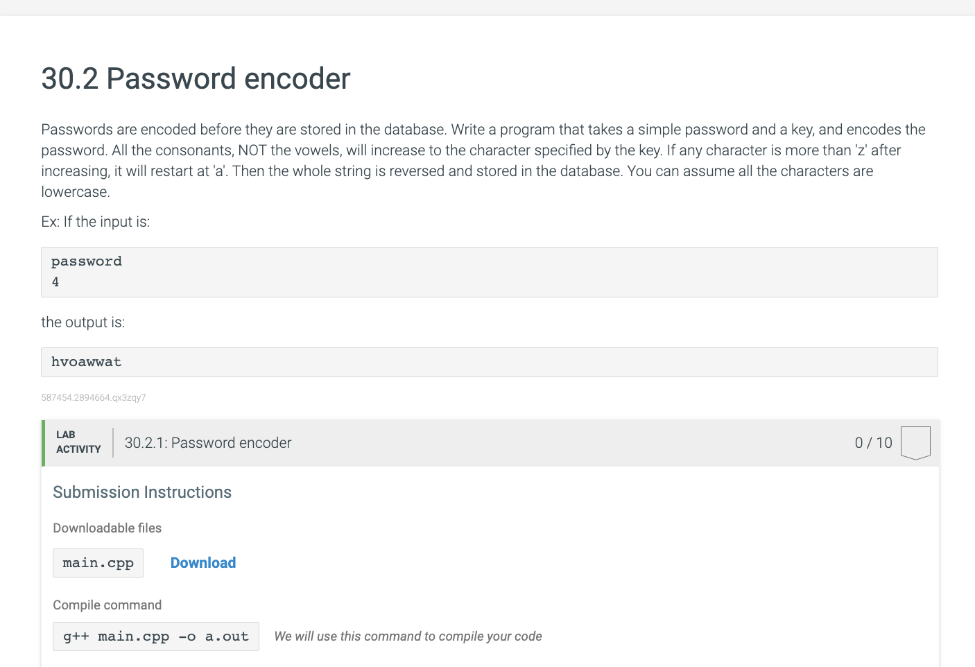 Solved 30.2 ﻿Password encoderPasswords are encoded before | Chegg.com