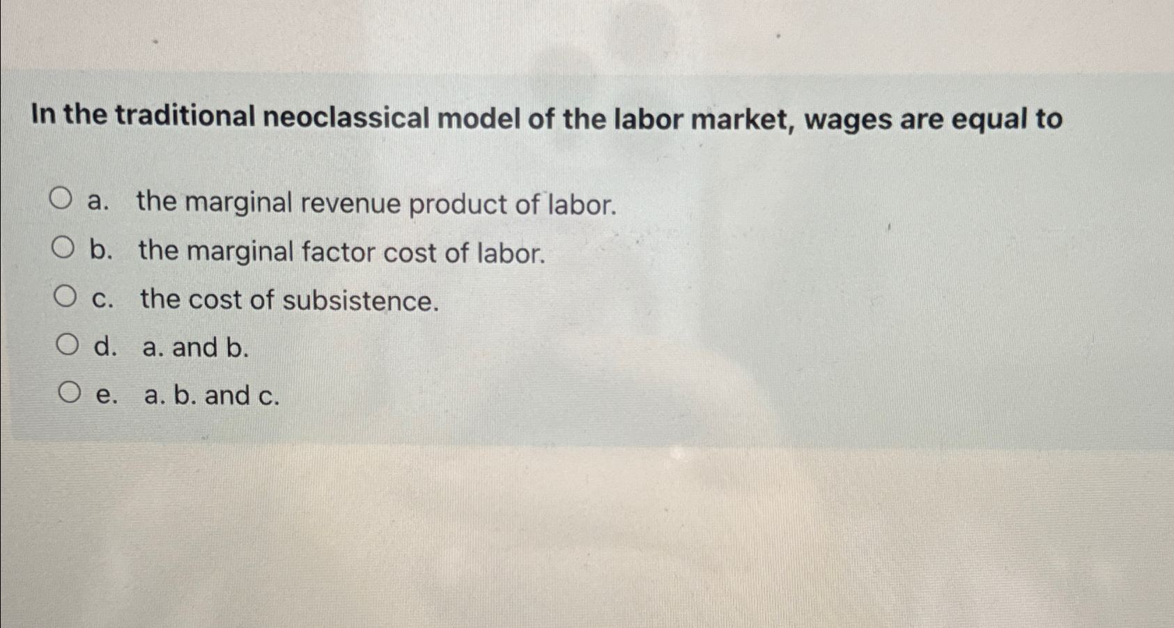 Solved In the traditional neoclassical model of the labor | Chegg.com