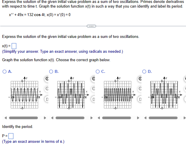 Solved Identify the period.P=(Type an exact answer in terms | Chegg.com