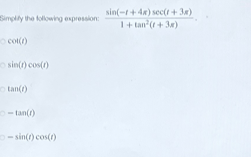 Solved Simplify the following expression: | Chegg.com