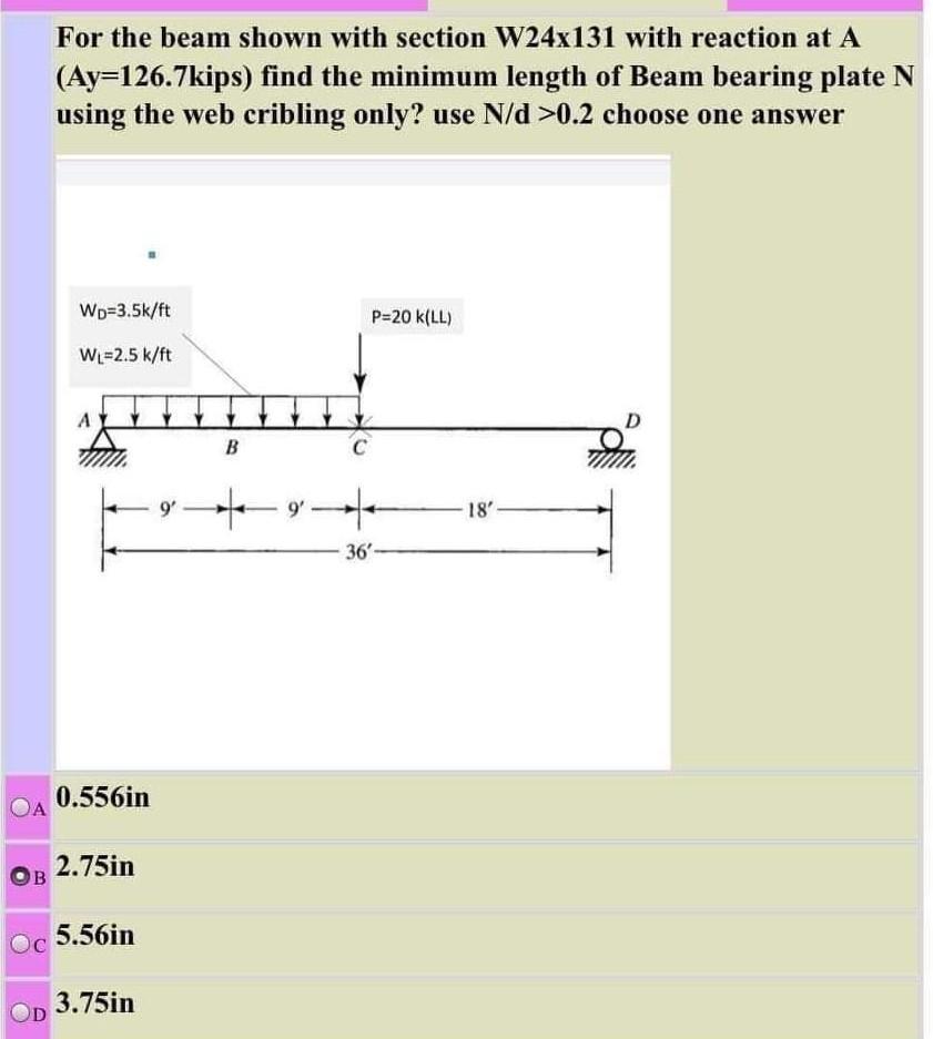 Solved Let have Beam with Lb=18, Cb=1.22 and Mu=Mmax=750 | Chegg.com