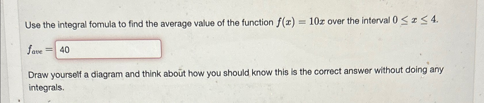 Use the integral fomula to find the average value of | Chegg.com